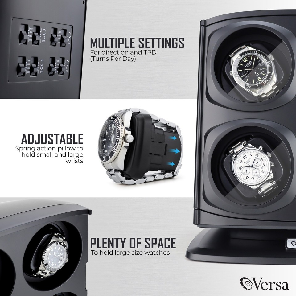 Versa Automatic Quad Watch Winder - Black - OTS-G088 | eBay