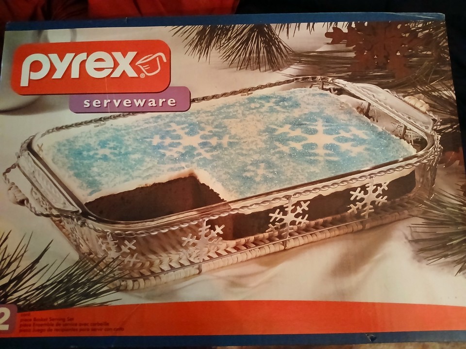 Pyrex Serverware Clear Glass 9x9 Rectangular Dish with Holiday ...