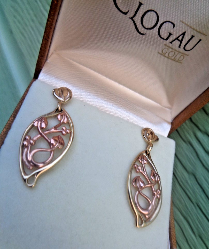 Welsh Clogau Gold Earrings 9ct Yellow & Rose Gold Tree Of Life Drop ...