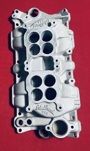 EDELBROCK C26 SMALL BLOCK CHEVY 4X2 DUAL QUAD INTAKE MANIFOLD 283 327 ...