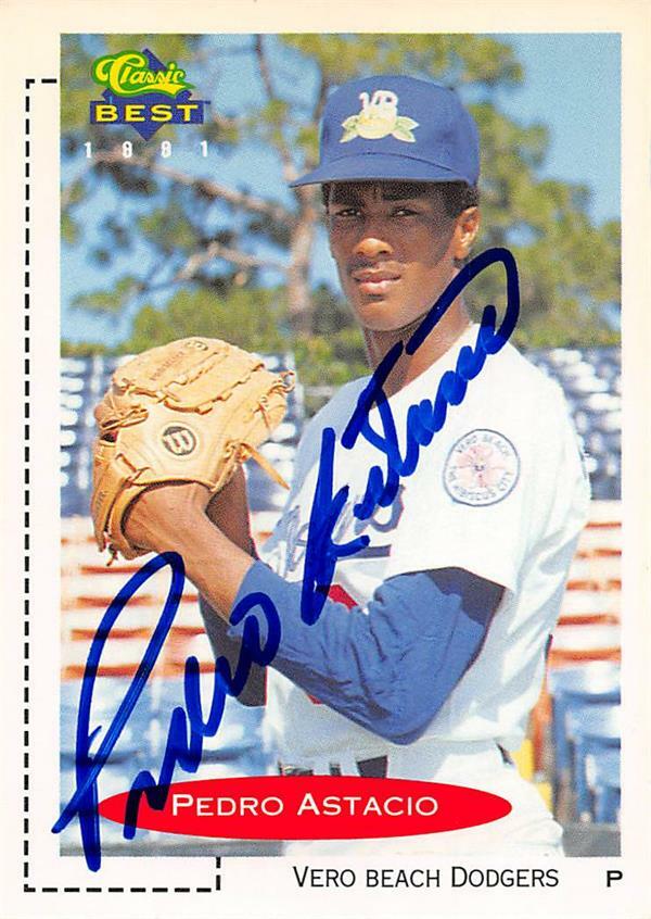 Pedro Astacio autographed baseball card 1991 Classic Best #280 pre ...