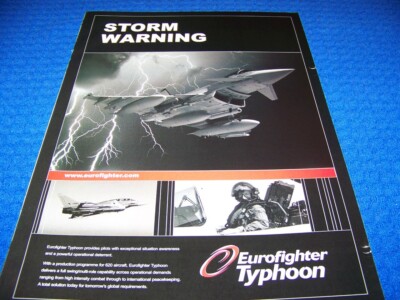 EUROFIGHTER TYPHOON "STORM WARNING" ..1-PAGE COLOR SALES AD (5JJ) | eBay