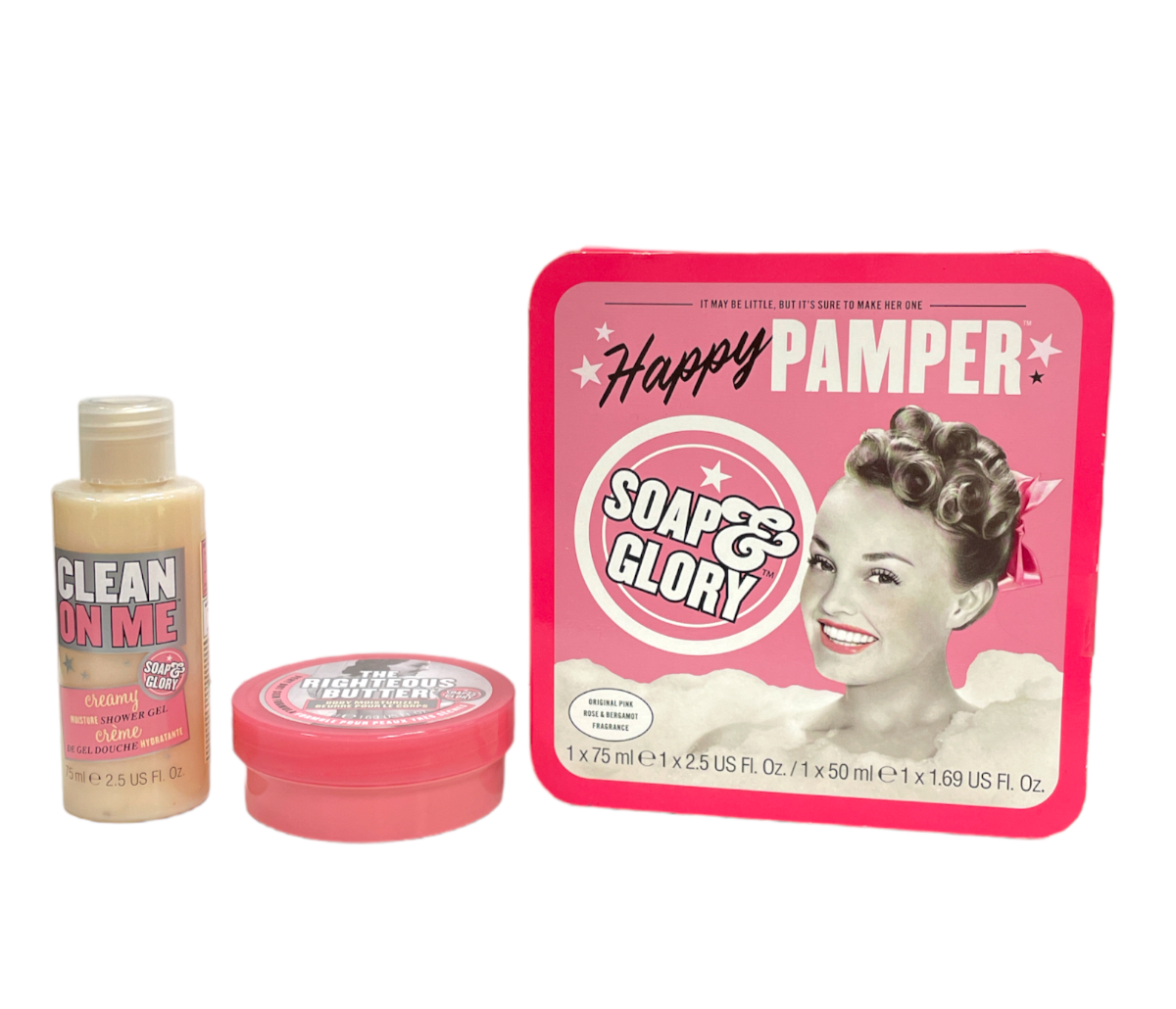 Soap & Glory Happy Pamper Set; 1 Shower Gel And 1 Body Butter (75mL ...