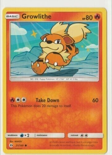 Growlithe Pokemon TCG Card 21/149 | eBay
