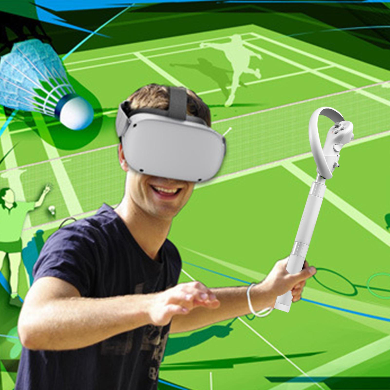 VR Controllers Long Stick Handle Dual for PICO 4 Tennis Games Golf Grip ...