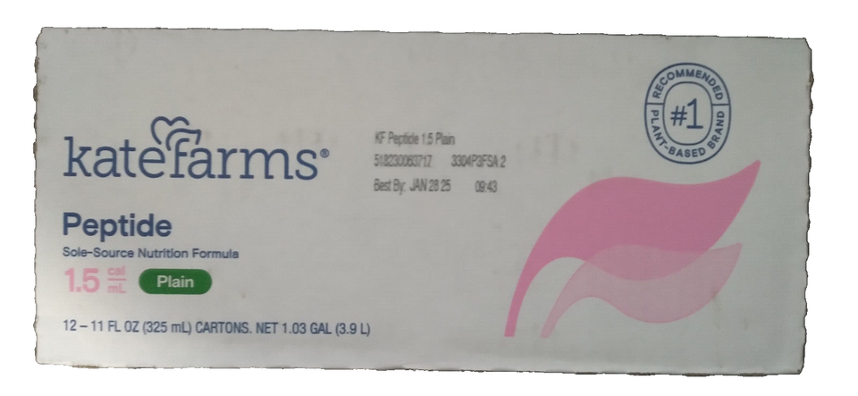 Kate Farms Adult Peptide 1.5 cal/mL Plain Case of 12 (11 fl. oz ...