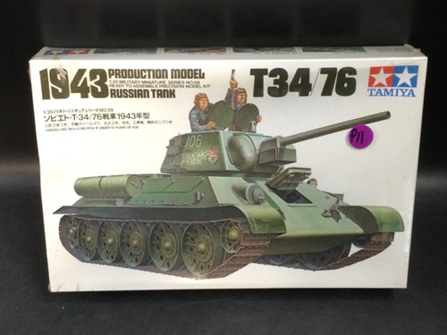 1943 Production Model T34/76 Russian Tank Model Kit 1:35 Tamiya #3559 ...