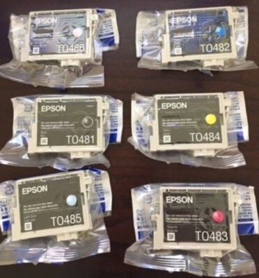 Set Genuine Epson 48 Ink T048 T0481-T0486_R200 R220 R300 R320 R340 ...