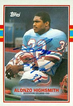 Alonzo Highsmith autographed football card (Houston Oilers) 1989 Topps ...