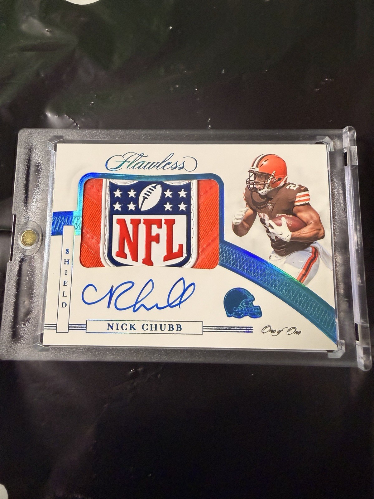 2020 Panini Flawless Shield Signatures Nick Chubb #38 /1 (AU, MEM) | eBay