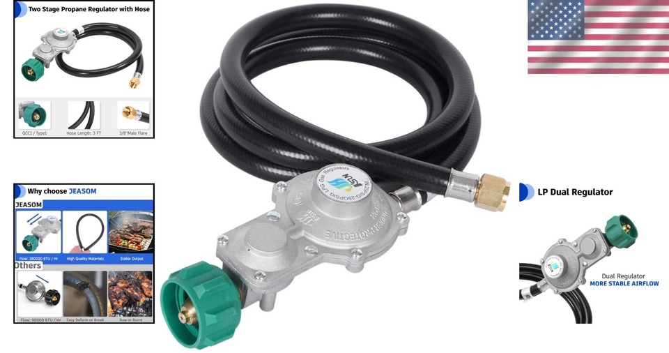 Safe 2-Stage Propane Regulator for Stoves and Fireplaces - Secure ...