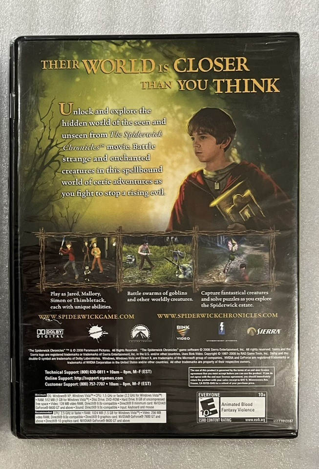 Spiderwick Chronicles PC Game (DVD-Rom, Sierra) NEW SEALED | eBay