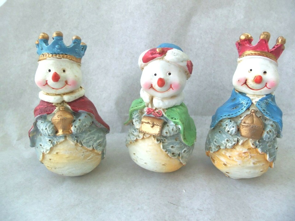 Snowman Nativity Set 7 Pieces!! NEW! HOLY FAMILY! WISE MEN KINGS! ANGEL ...