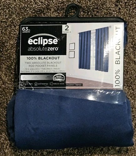 Eclipse Absolute Zero Blackout Curtain Panels (2) New In Package 63in ...