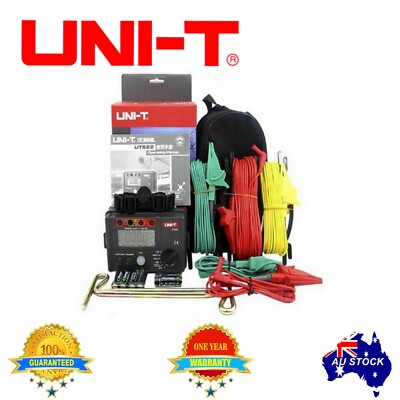 UNI-T UT522 EARTH GROUND RESISTANCE TESTER METER with test leads ...