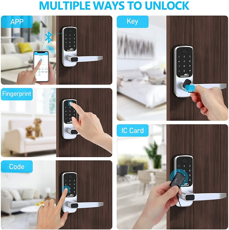 Biometric Fingerprint WiFi APP Digital Code Entry Keypad Keyless Smart ...