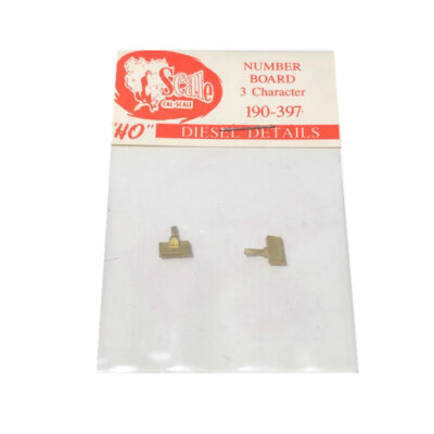 Cal Scale 190-397 Diesel Number Boards Brass Castings (2) 3 Character ...