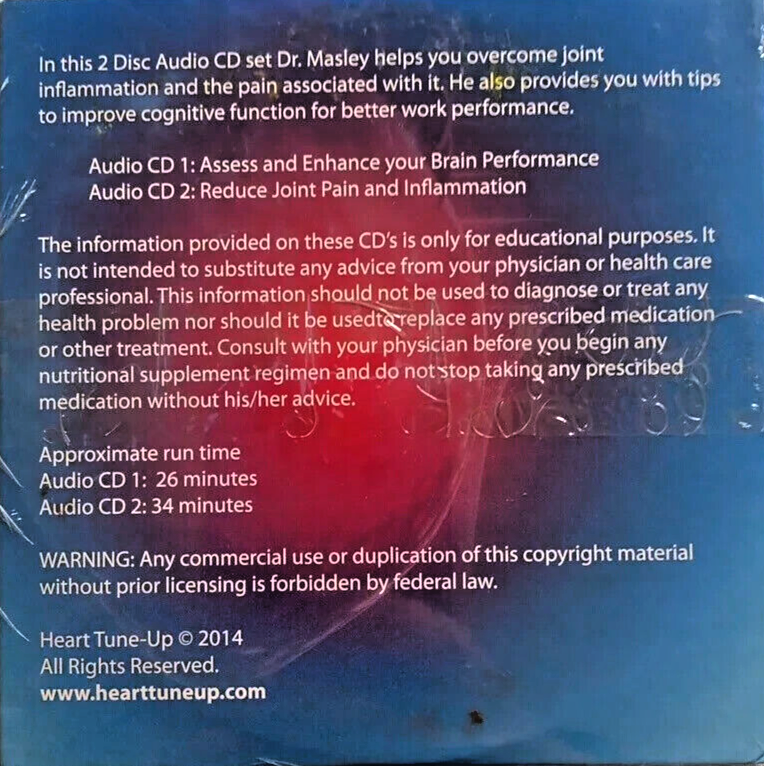 Steven Masley - The 30-Day Heart Tune-Up 2-CD Set Audiobook Brand New ...