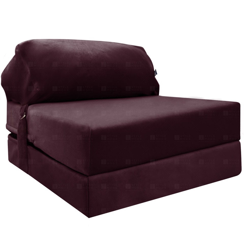 Velvet Single Kids Chair Bed Fold Out Guest Single Futon Sofa Z Bed ...