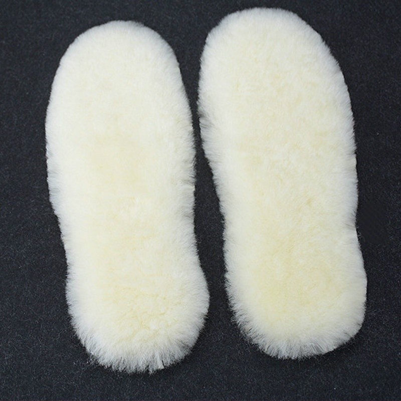 One Pair Wool Sheepskin Thick full Fluffy Shoes Insoles Boots Inner ...