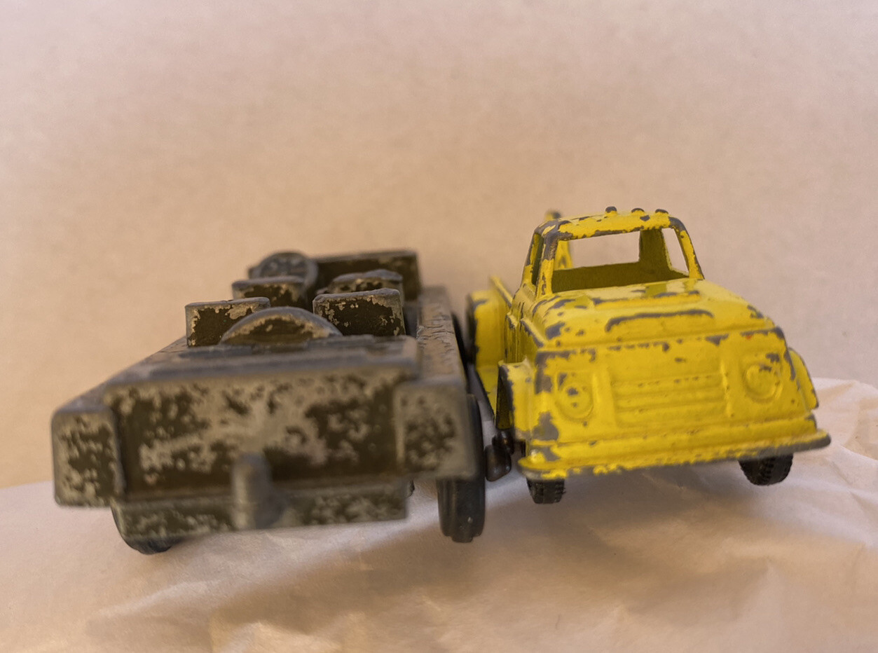 TootsieToy Yellow Mini Tow Truck Wrecker & Green Jeep - Diecast Vintage ...