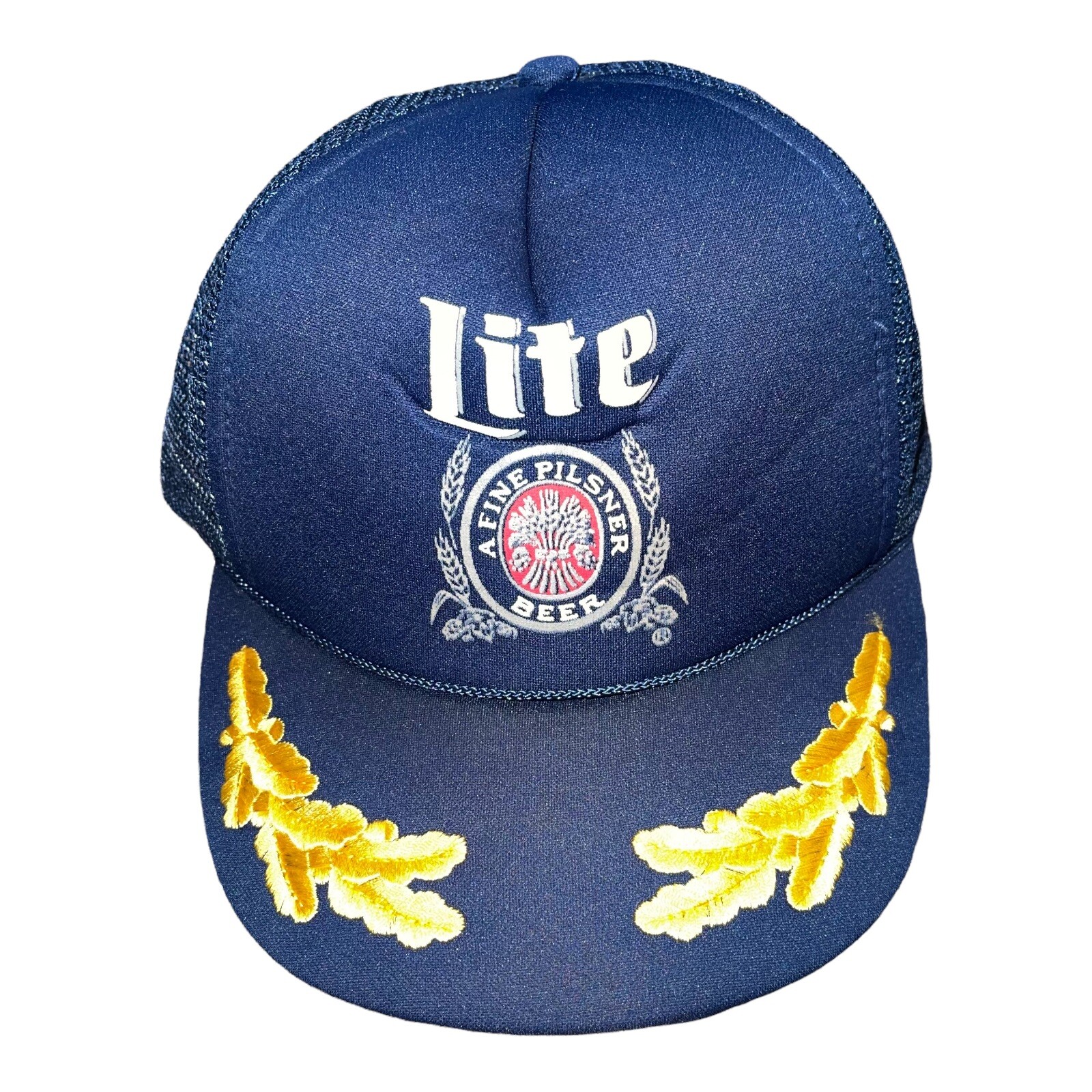 Vintage Miller Lite Beer 80s Trucker Hat Rope Snapbac… - Gem
