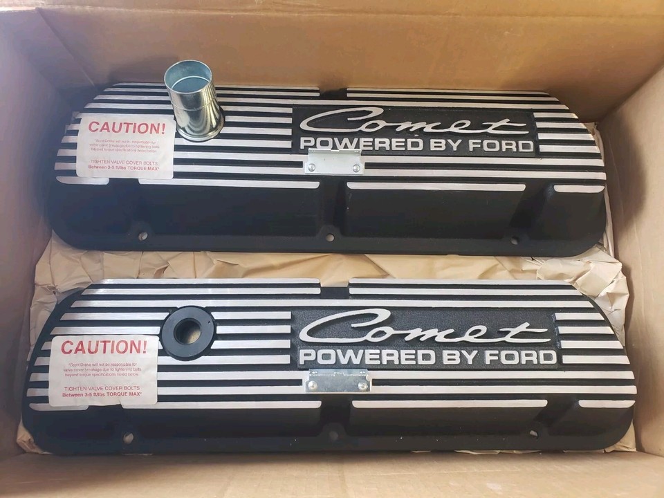 1962-77 Drake Comet Valve Covers Small-Block "Powered By Ford" 289 302 ...