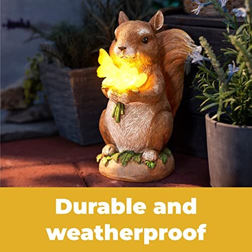 Charming Squirrel Solar Powered Led Outdoor Decor Garden Light ...