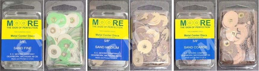 E.C. MOORE Abrasive Snap-On Press-On Discs Paper 5/8" SAND 200/PK MADE ...