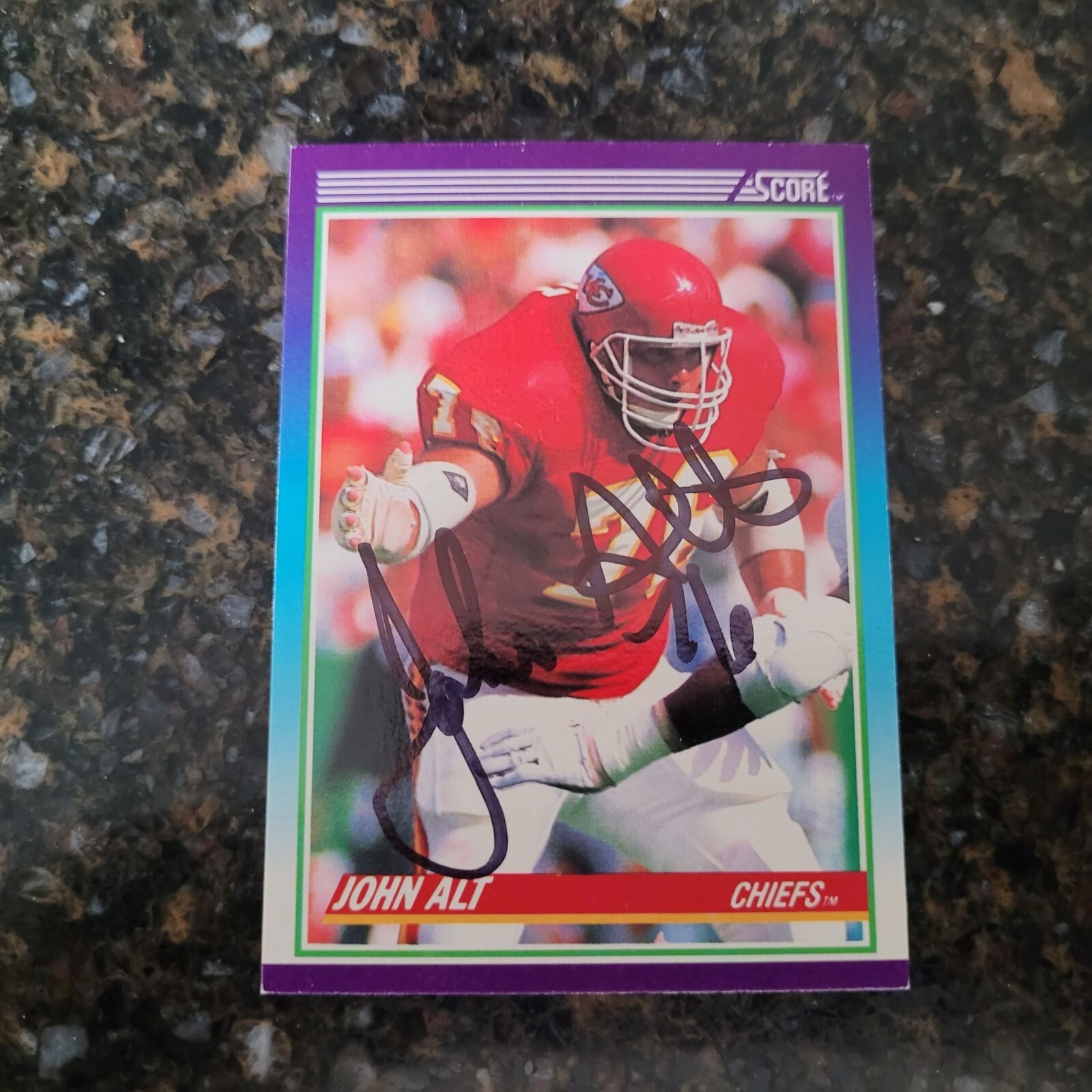 John Alt (Kansas City Chiefs) Autographed Football Card- 1990 Score ...