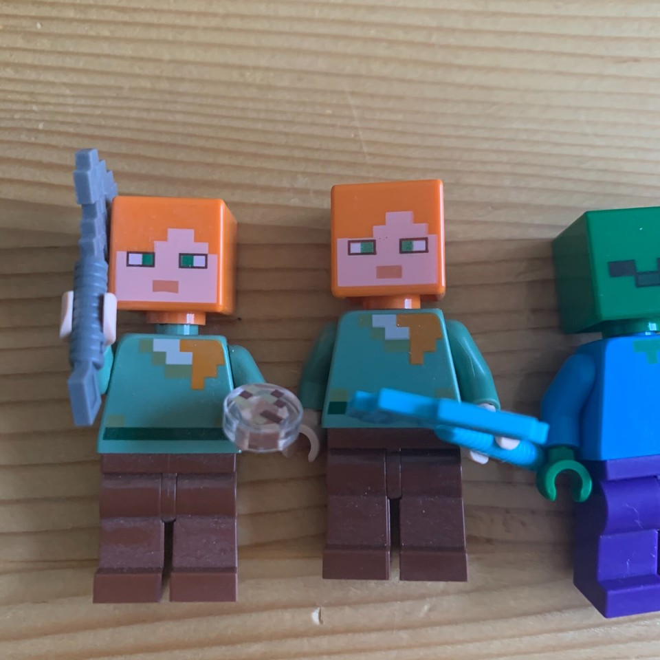 Lego 5 Minecraft Mini figure Lot Minifig Steve Weapons | eBay