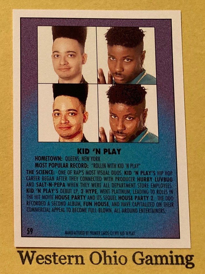 1991 The Rap Pack Series One Kid 'N Play #59 Trading Card | eBay