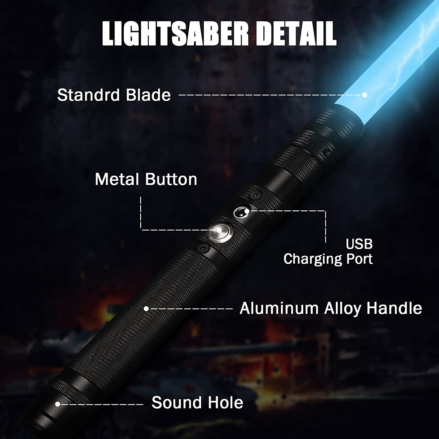 Lightsaber RGB Heavy Dueling Color LED Light Saber Toy 15 Colors Metal ...