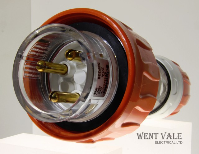 56P320 Plug Top Straight 3 Round Pin 20A 250V IP66 for sale online | eBay