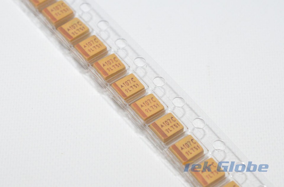 20pcs Tantalum Capacitors 107C 16V 100uF Type B SMD 3528 10% Surface ...
