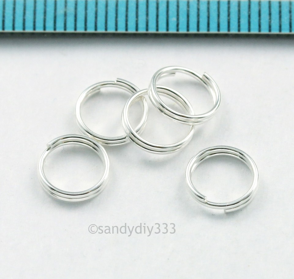 10x STERLING SILVER ROUND SPLIT RINGS 7mm 0.6mm 22GA (#530) | eBay