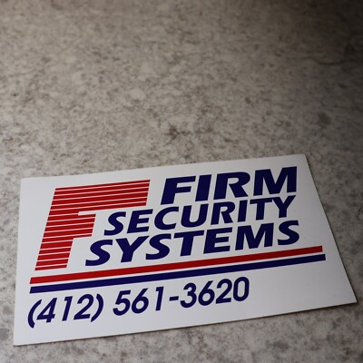 Vintage FIRM Security Systems Alarm Sticker | eBay