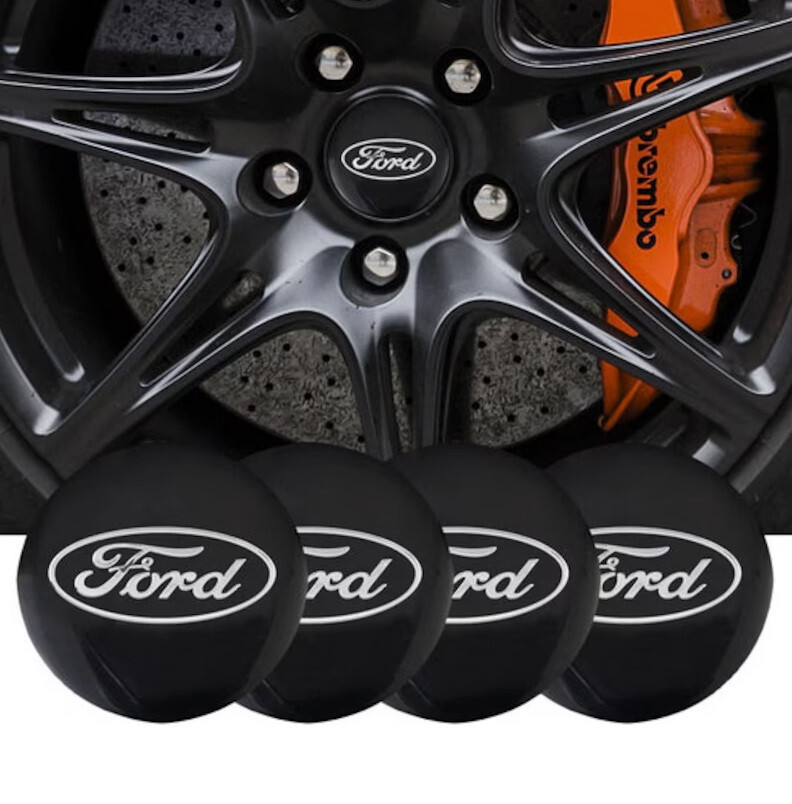 4x Ford Wheel Centre Sticker Brand New Center Cap Sticker Black Silver ...
