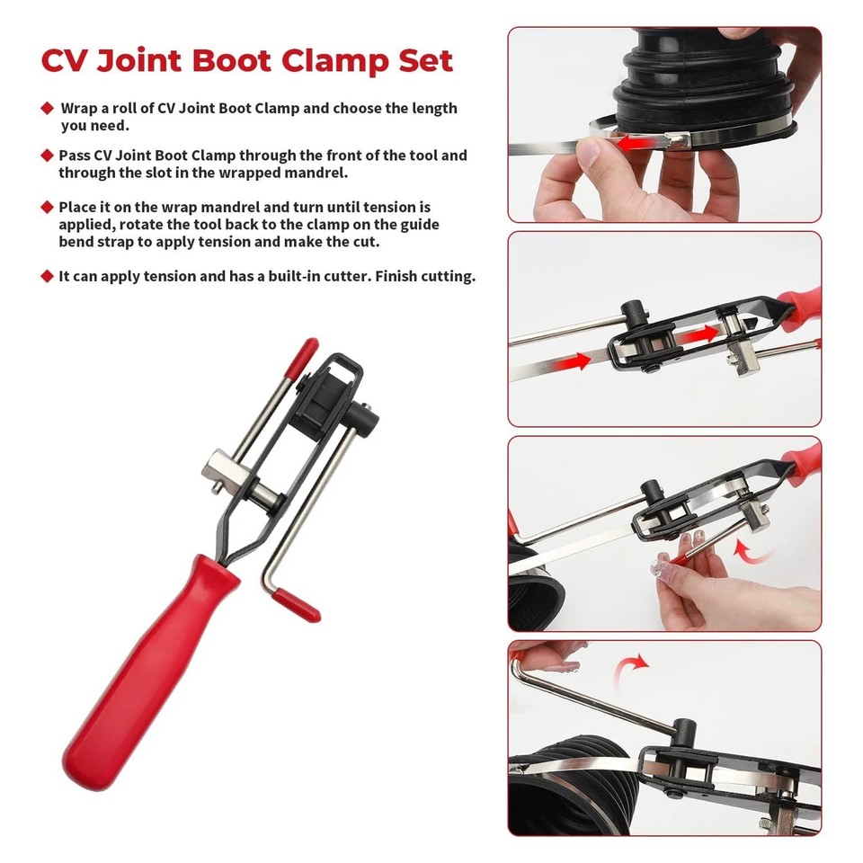 30Pcs Universal Adjustable Axle CV Joint Boot Crimp Clamps W/ Clamp ...