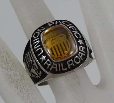 Vintage Solid Sterling Silver Union Pacific Railroad Ring Size 11.25 ...