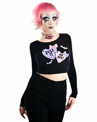 Rat Baby Darkness Crop TOP - Creepy Love Hearts Goth Witchy Valentines ...