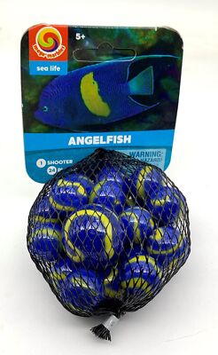 Mega Marble ANGELFISH MARBLE NET (24 Player Marbles & 1 Shooter Marble ...