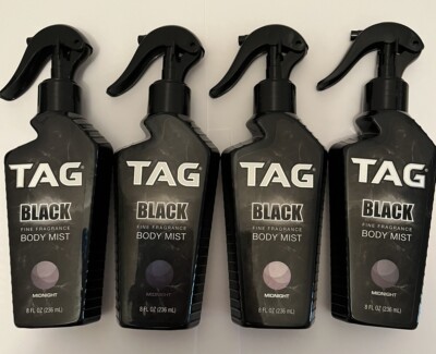Lot of 4 TAG BLACK Midnight Body Mist Fine Fragrance 8fl oz | eBay