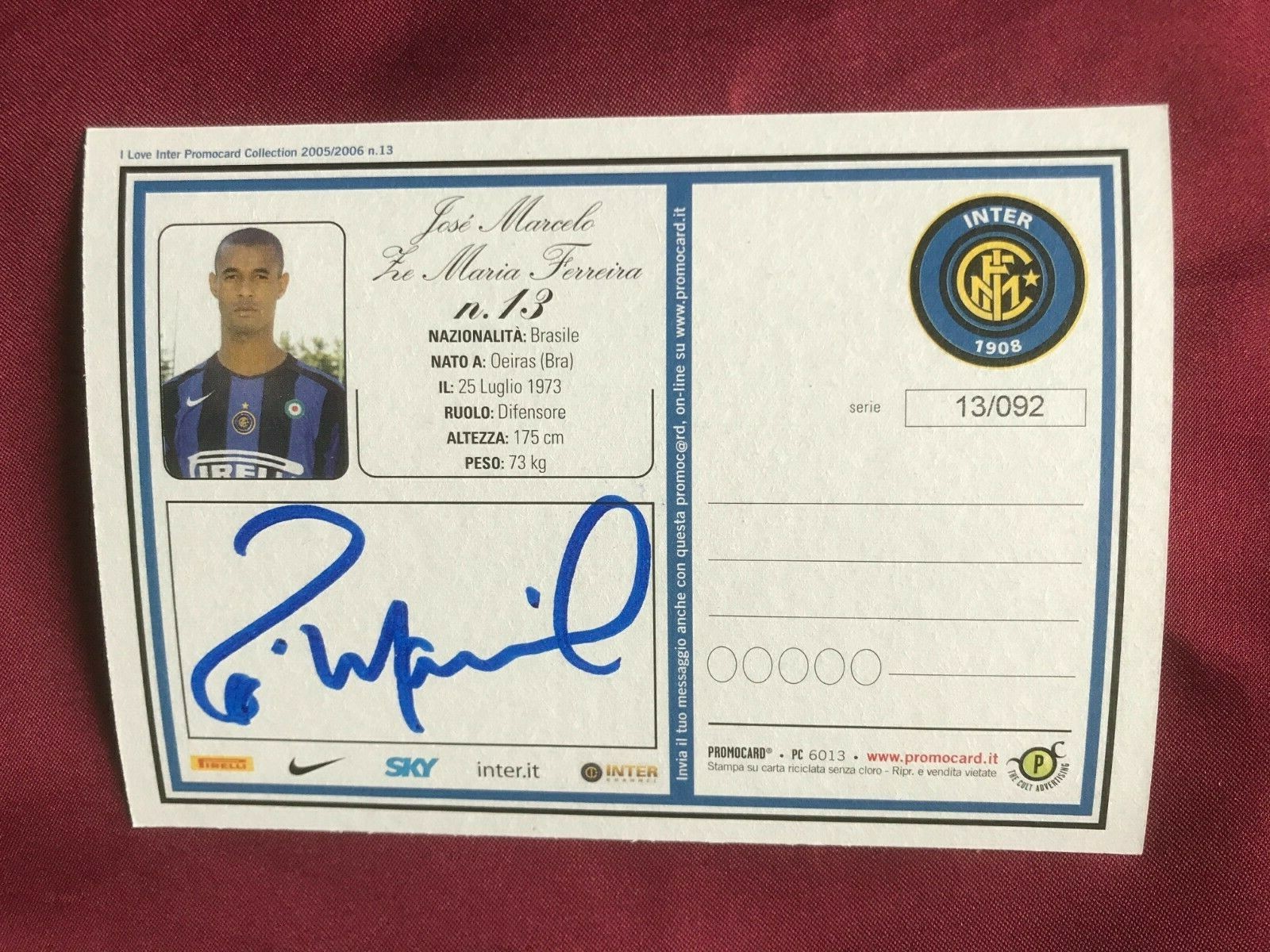 Autogramm ZE MARIA-Inter Mailand/Milano 05/06-NS BRASILIEN-Copa America ...