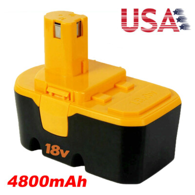 NEW For Ryobi 18V P100 ONE+ PLUS 4800mAh 18 Volt NI-MH Battery P101 ...