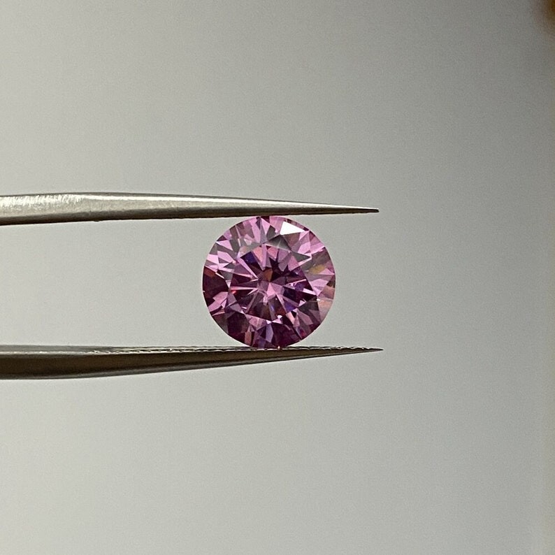 8Ct Natural Round Cut Purple Color diamond CERTIFIED D Grade VVS1 +1 ...