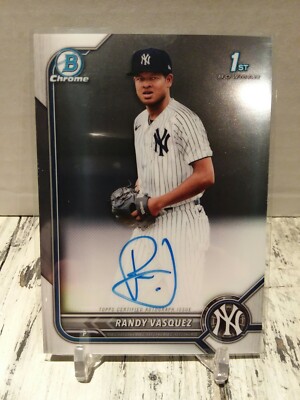 2022 Bowman Chrome 1st Randy Vasquez Base Auto Yankees ROOKIE RC ...