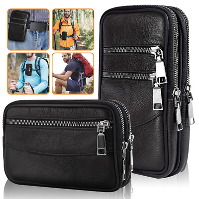 Mens Cell Phone Holder Belt Clip Case Leather Loop Pouch Bag for ...