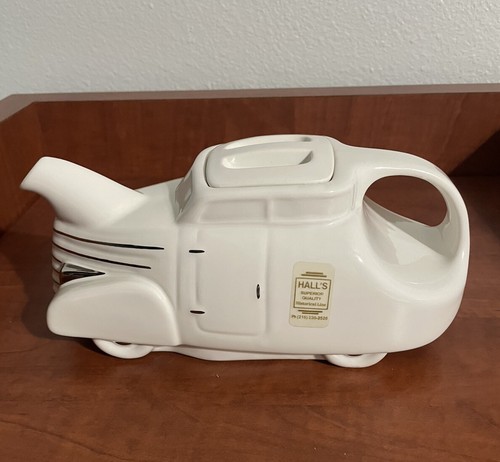 Vintage 1992 Hall Plain Solid White Auto Teapot Automobile Car Pitcher ...