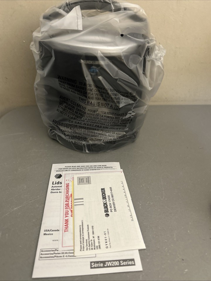 Black & Decker Lids Off Automatic Jar Opener JW200B Black NIB New/ Open ...
